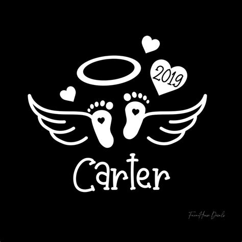 Angel Baby Feet Wing Decal Baby Family Memorial Decal Beloved Babe Son Vinyl Wall Glass