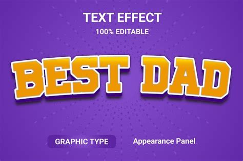 Premium Vector Best Dad Text Effect