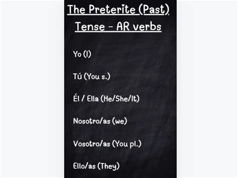 Preview El Preterito The Preterite Past Tense Teaching Resources