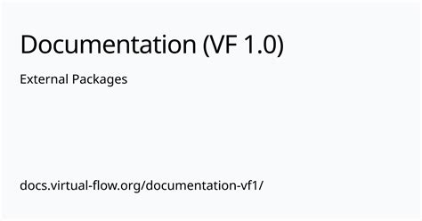 External Packages Documentation VF 1 0