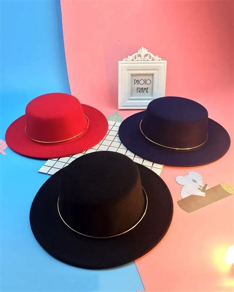 Woolen Flat Brim Hat