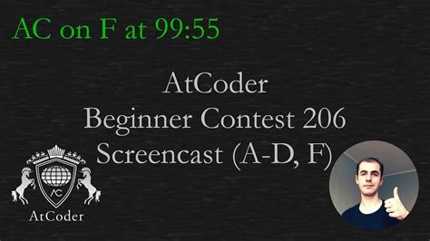 Atcoder Beginner Contest 206 Screecast Youtube