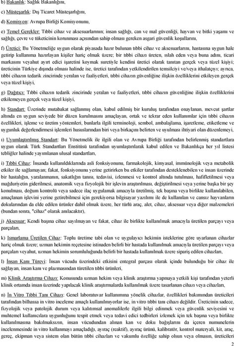 Tıbbi Cihaz Yönetmeliği Sağlık Bakanlığından PDF Free Download