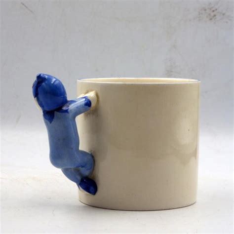 Clarice Cliff 1930s Art Deco Nursery Ware Blue Pixie Mug Hemswell