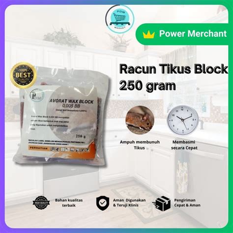 Jual Racun Tikus Avorat Wax Block 0 005 BB 250 Gram Kota Bandung