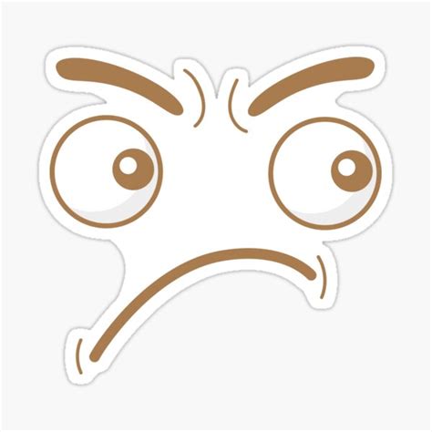 Grumpy Mood Line Drawing Sticker For Sale By Blithe08 Redbubble