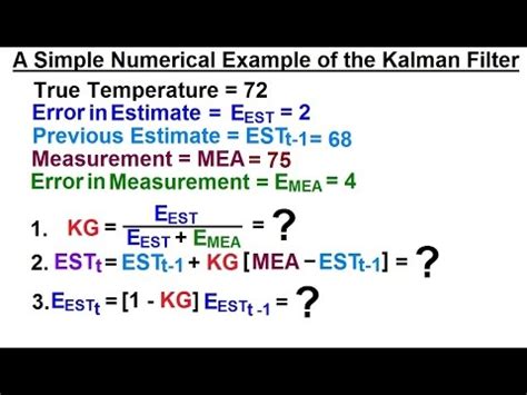 Special Topics The Kalman Filter Of A Simple Example Of The Kalman Filter YouTube
