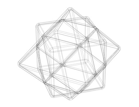 3d Printed Wireframe Shape First Stellation Of Cuboctahedron By Mr