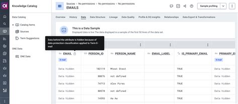 Data Protection Classification Ataccama ONE