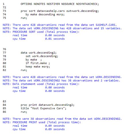 Descendingby Sas Users