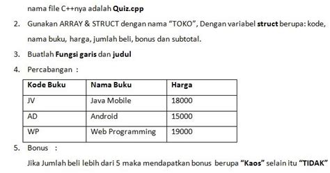 Contoh Soal Dan Koding Untuk Array Dan Struct Pada C