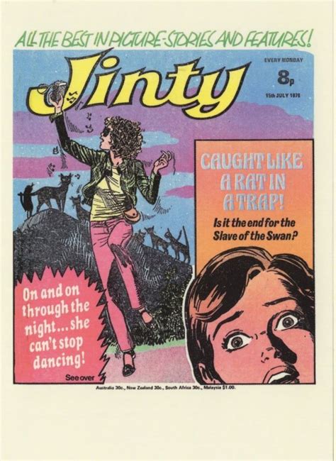 Glam Rock 1970s Girl Cant Stop Dancing Jinty Comic Book Postcard