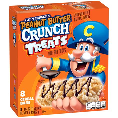 Capn Crunchs Treat With Rice Crisps Cereal Bars Peanut Butter Flavor