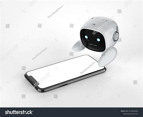 3d Rendering Cute Assistant Artificial Intelligence Stock Illustration