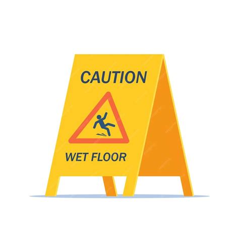 Premium Vector Wet Floor Warning Vector Sign Isolated On White