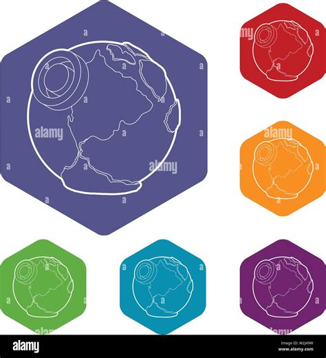 Earth Icons Vector Hexahedron Stock Vector Image Art Alamy