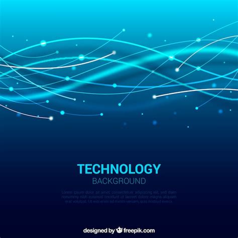 기술 파의 파란색 배경 무료 벡터