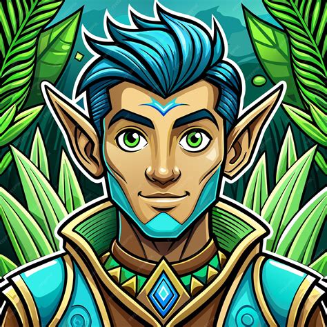 Premium Vector A Cartoon Illustration Of A Man With A Blue Hair And