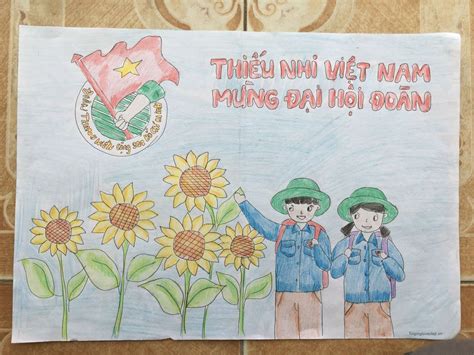 Vẽ Tranh Thiếu Nhi Mừng Đại Hội Đoàn Đẹp Update 2023