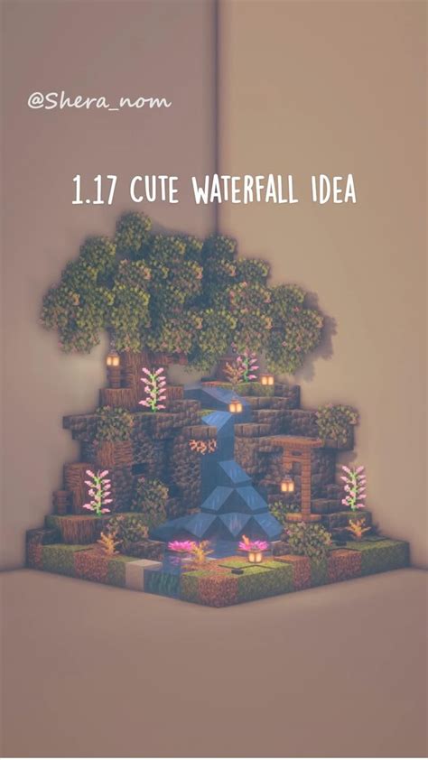 Minecraft 1 17 Cute Waterfall Building Idea Minecraft Houses Minecraft Designs Minecraft