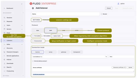 Setting Up The Rdp Listener — Fudo Enterprise 54 System Documentation