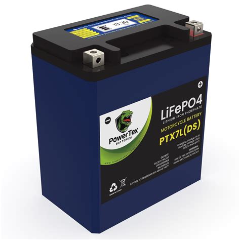 PowerTex YTX7L-BS LiFePO4 Lithium Iron Phosphate Motorcycle Battery ...