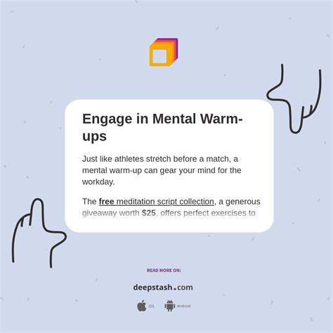 Engage In Mental Warm Ups Deepstash