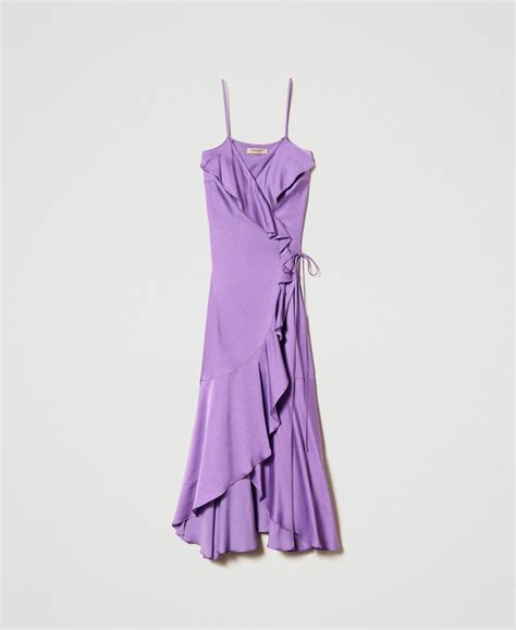 Midikleid Aus Satin Frau Violett Twinset Milano