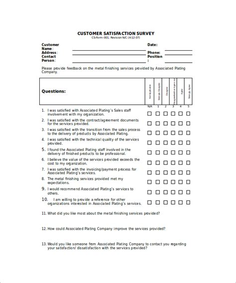 Free 10 Sample Customer Satisfaction Survey Templates In Ms Word Pdf