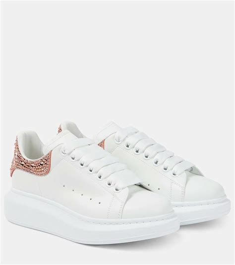 Alexander Mcqueen Embellished Leather Sneakers Alexander Mcqueen