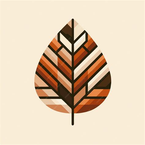 Premium Vector Geometric Leaf Design With Autumn Color Palette
