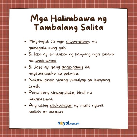 TAMBALANG SALITA Kahulugan Uri At Mga Halimbawa Noypi Com Ph