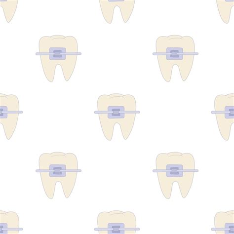 Premium Vector Braces On Tooth Pattern Seamless Background Texture Repeat Wallpaper Geometric