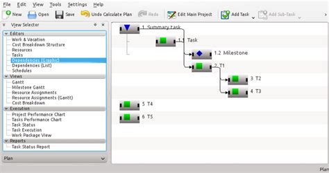task dependency editor graphical