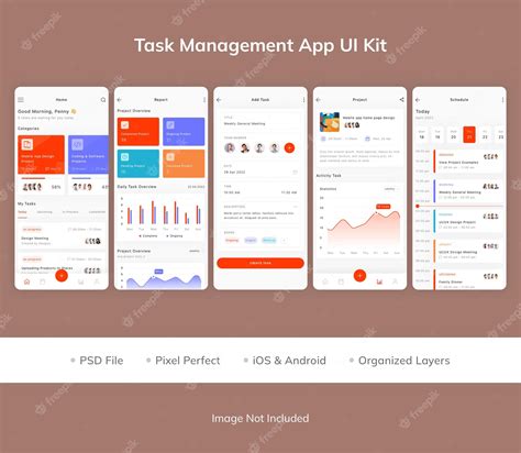 Premium Psd Task Management App Ui Kit