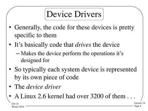 PPT Devices And Device Drivers CS 111 Operating Systems Peter Reiher PowerPoint Presentation
