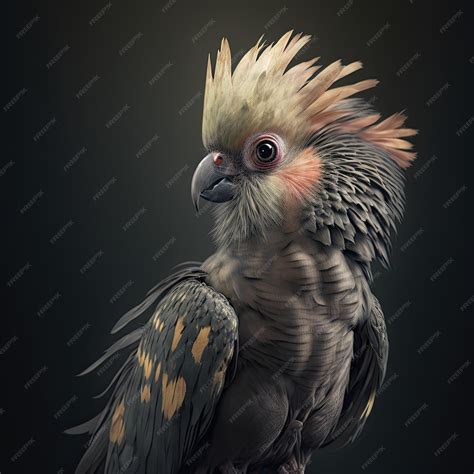 Premium Photo A Bird With A Mohawk And A Black Background