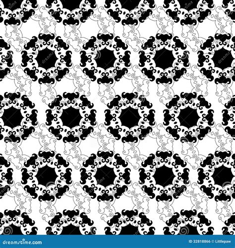 Monochrome Ornament Seamless Pattern Stock Vector Illustration Of Design Retro 32818866