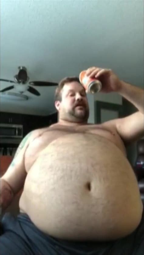 Drinking Beer And Rubbing Fat Belly