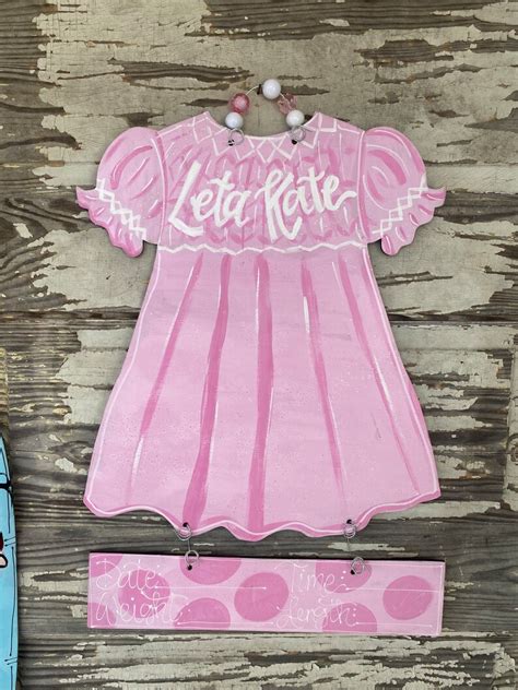 Personalized Baby Door Hanger Birth Announcement Hospital Etsy