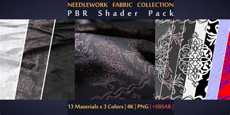 Needlework Fabric Shaders Pbr Collection Generator Superhive Formerly Blender Market