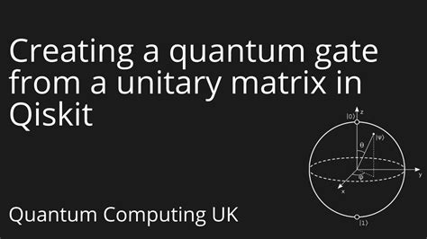 How To Create A Quantum Gate From A Unitary Matrix In Qiskit With Code
