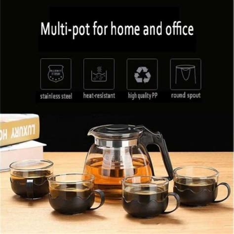 Jual TEA POT SARINGAN SET IN TEKO SARINGAN SET GELAS TEKO KACA SET IN Di Seller Caramel