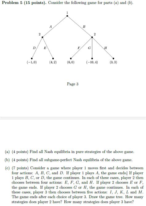 Problem Points Consider The Following Game Chegg