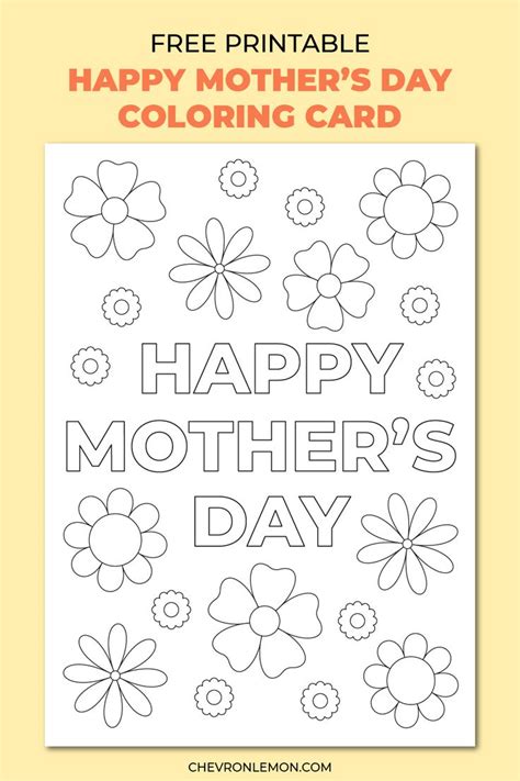 Free Printable Mothers Day Coloring Card