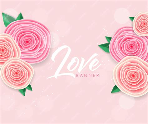 Feliz Dia Dos Namorados Rosa Realista Bandeira Rosa Cartão De Amor