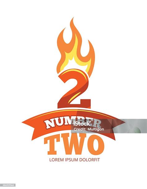Vector Icons Set Of Flaming Numbers Stock Illustration Download Image