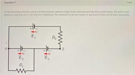 Solved Question 7 3 Pts For The Circuit Below Find The