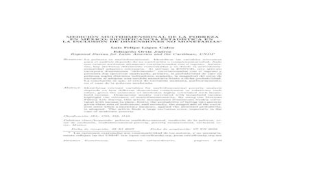 Medición Multidimensional De La Pobreza En México Pdf Document