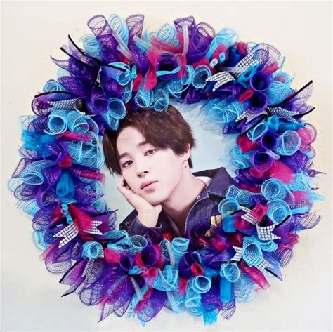 Bts Jimin Poster Ribbon Wreath Bts Fanart Bts Merch Ribbon Wreath